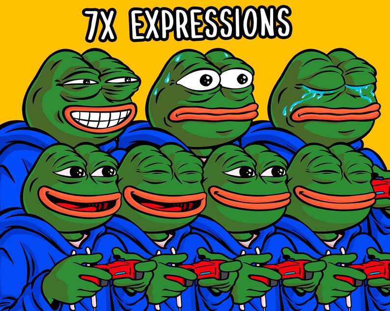 Animated PEPE FROG Pngtuber: Gamer Model With 7 Expressions - Etsy
