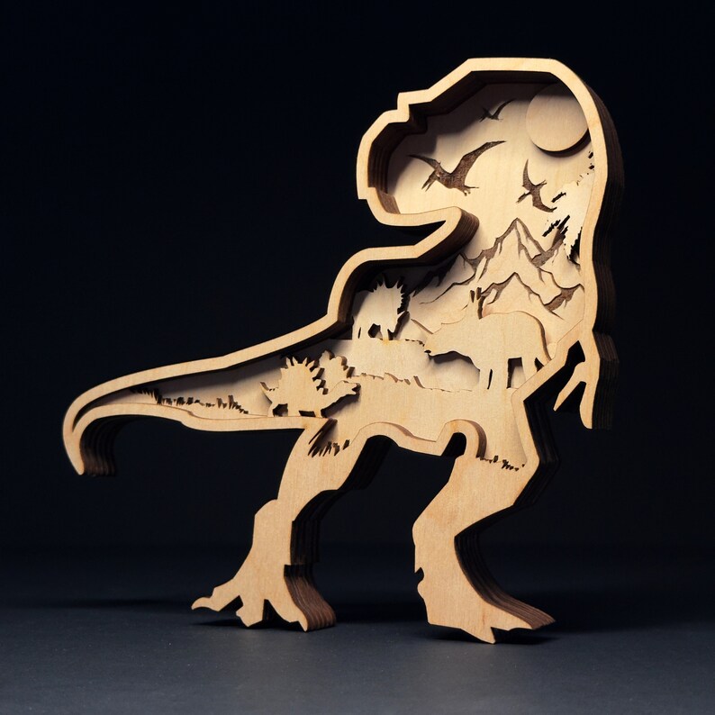 T-rex Multilayer SVG/ T-rex Cut File/ 3D Layer/ Plywood Cutting/ Paper ...