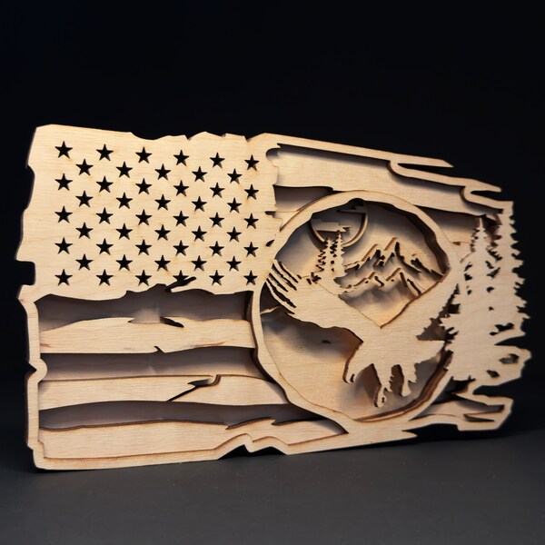 Laser Cut United States Flag - Etsy