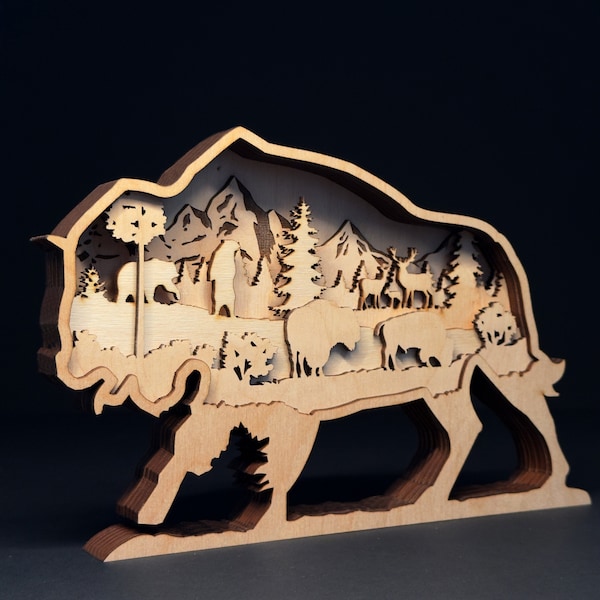 Bison Laser Cut File - Etsy