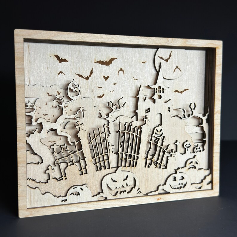 Halloween Landscape Multilayer Svg, 3D Layer File Halloween, Laser Cut ...