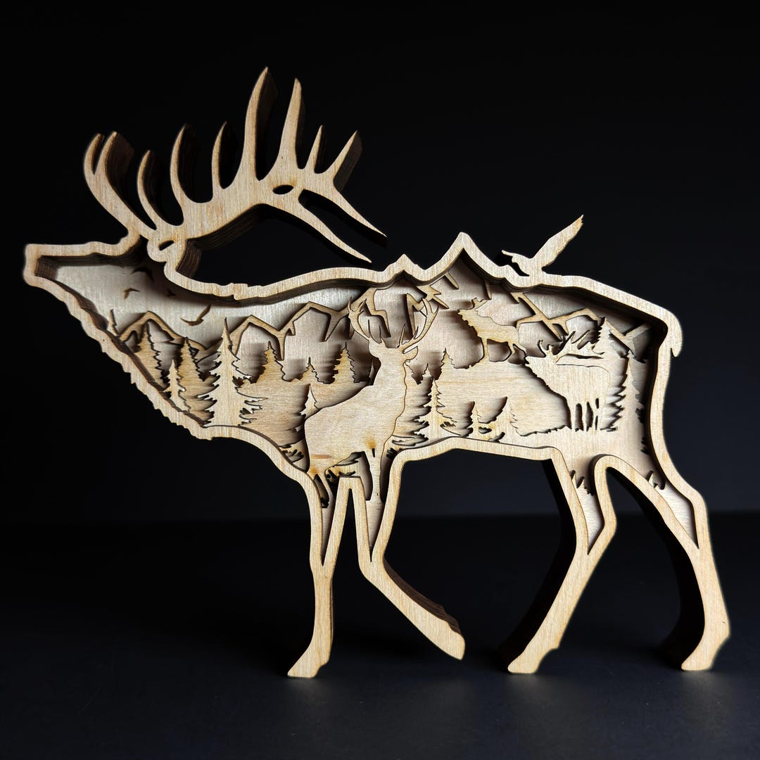 Deer Laser Cut Files, Elk SVG, Laser Cut Files 7 Layers - Etsy Australia