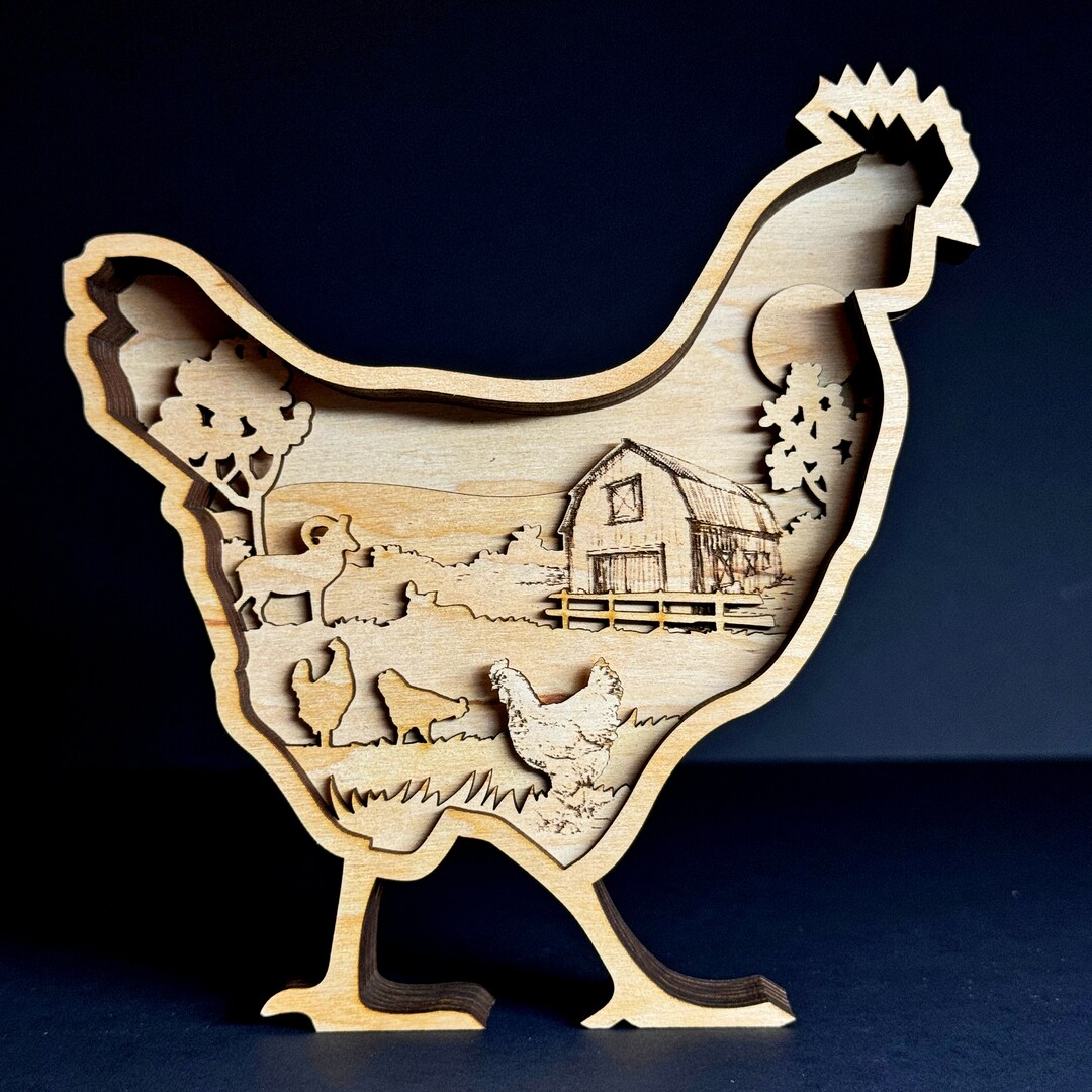 Chicken Multilayer SVG/ Chicken Cut File/ 3D Layer/ Plywood Cutting ...