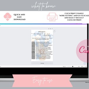 Mommy or Daddy Game, Printable Baby Shower Game, for a Boy Theme Baby ...