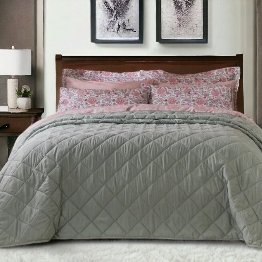 Sage Green Quilted Bedspread 100% Recycled Polyester - Etsy