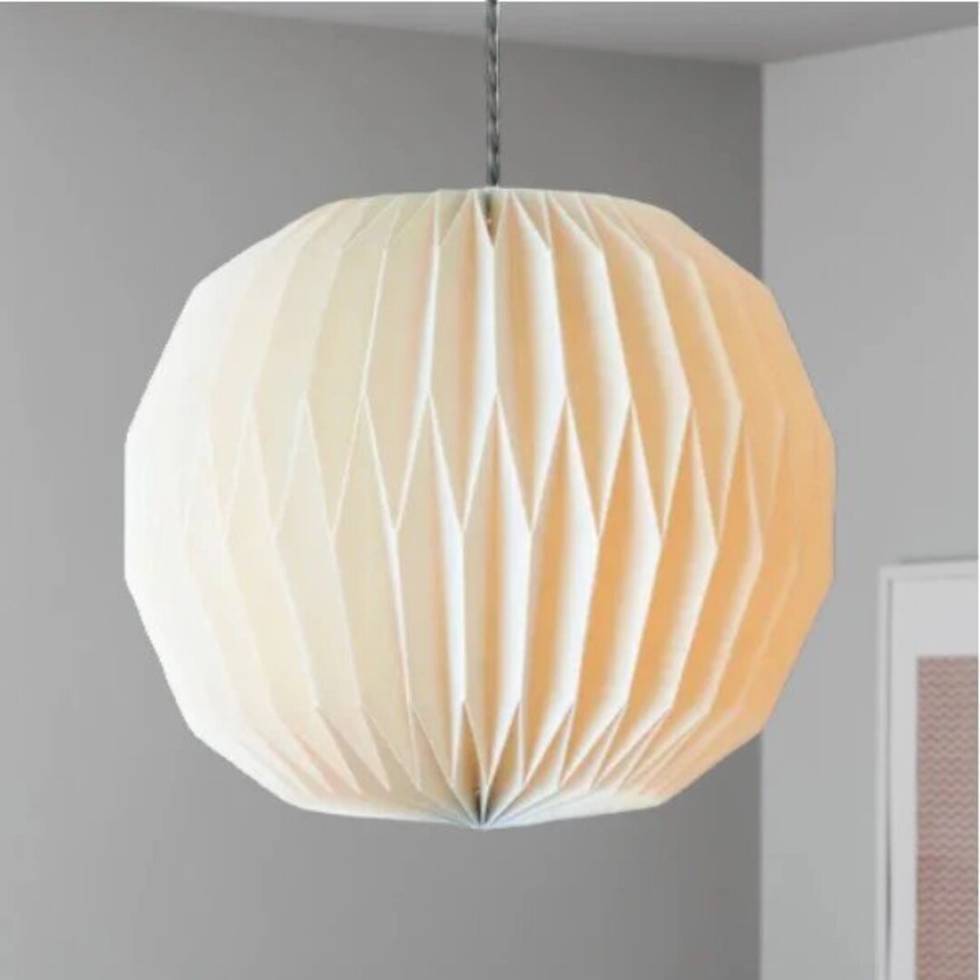 White Round Origami Pendant Light Shade 35cm - Etsy