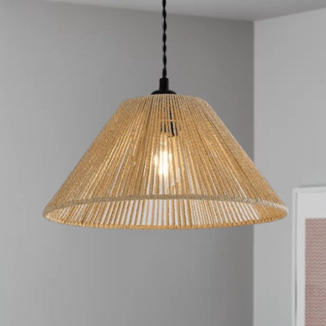 Natural Paper String Cone Pendant Light Shade - Etsy