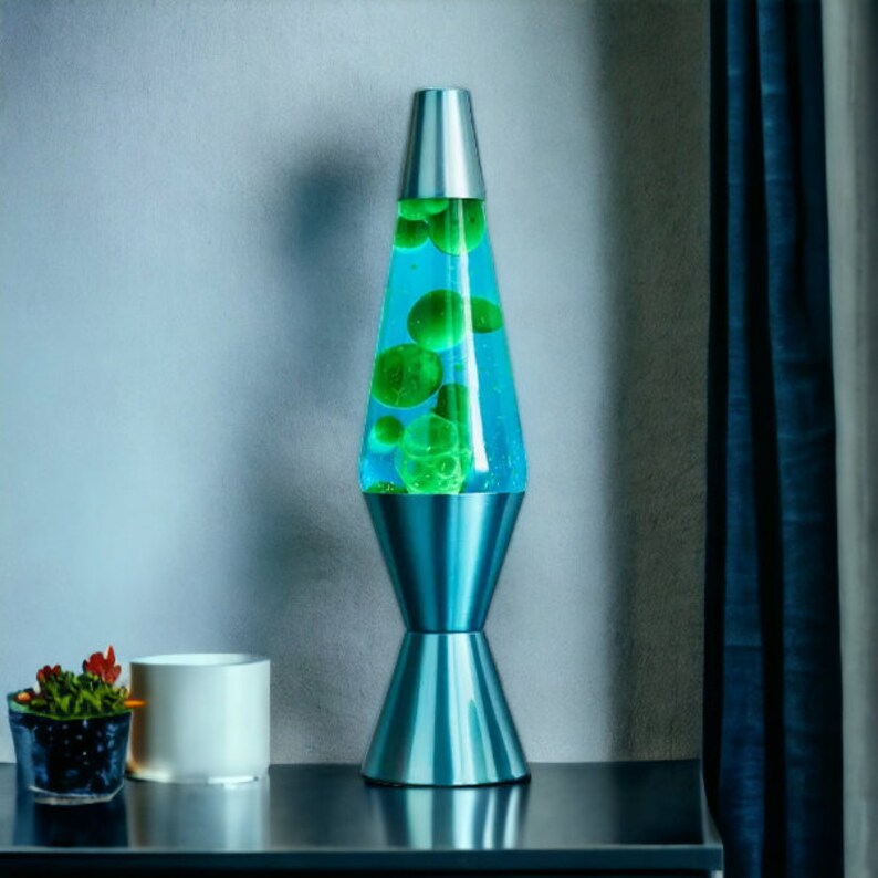 Retro Blue & Green Lava Lamp - Etsy