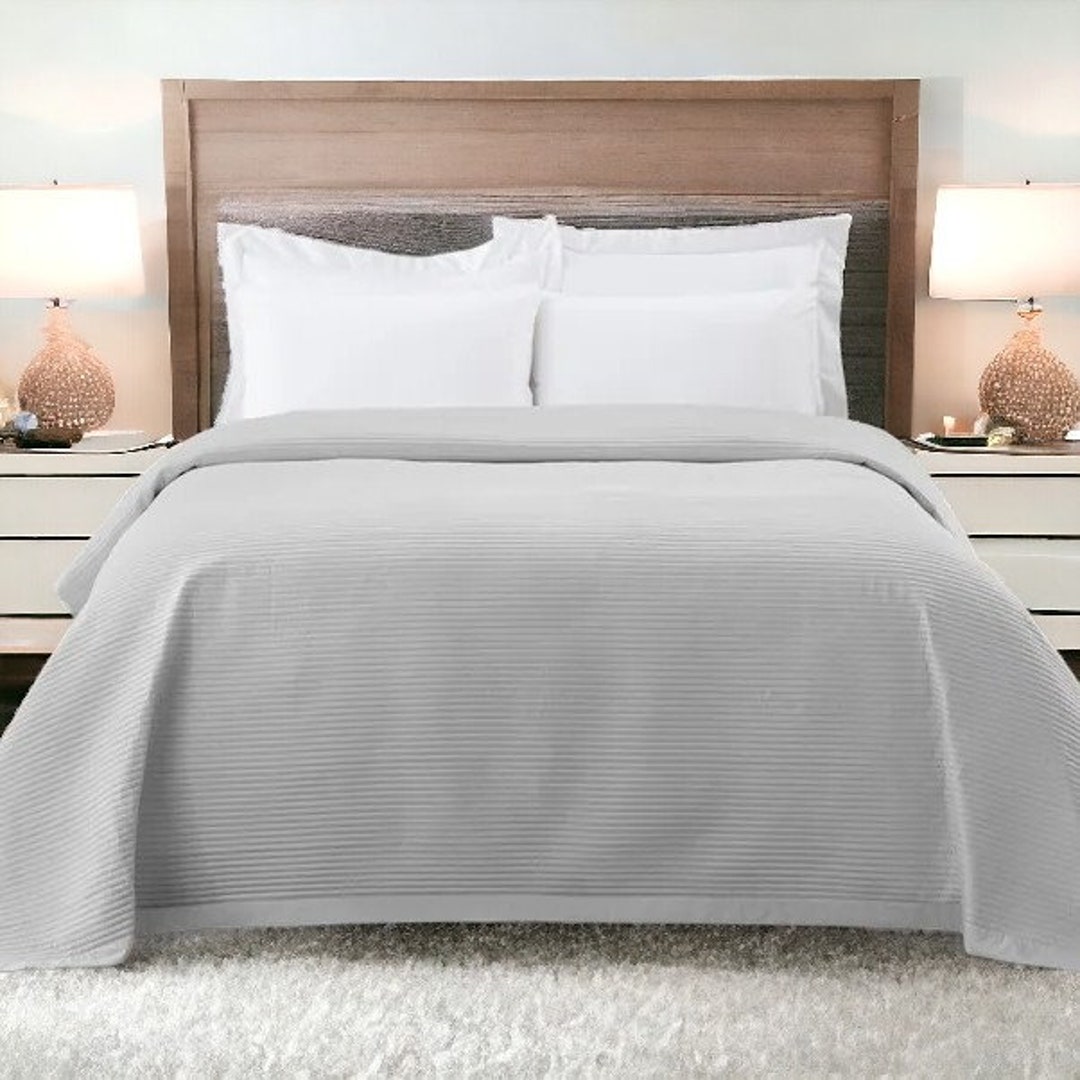 Light Grey Super Soft Pinsonic Bedspread - Etsy