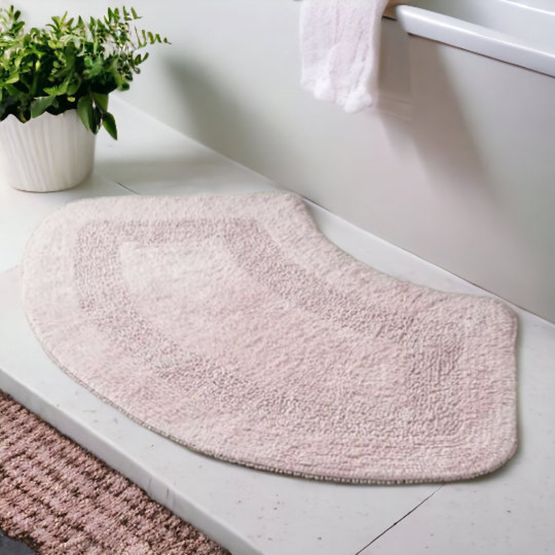 Blush Pink Curved Bath Mat 100% Cotton - Etsy