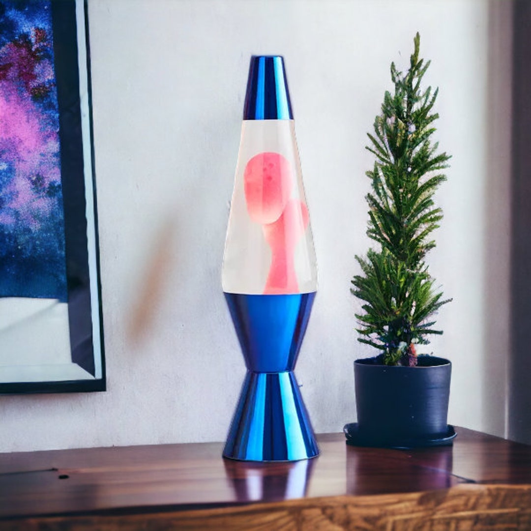 Retro Blue & Pink Lava Lamp - Etsy