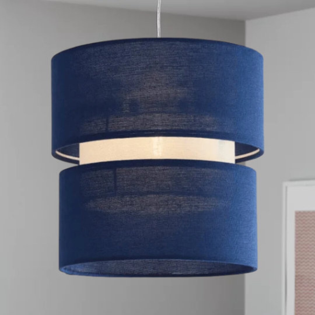 Navy Blue Two Tier Pendant Light Shade - Etsy