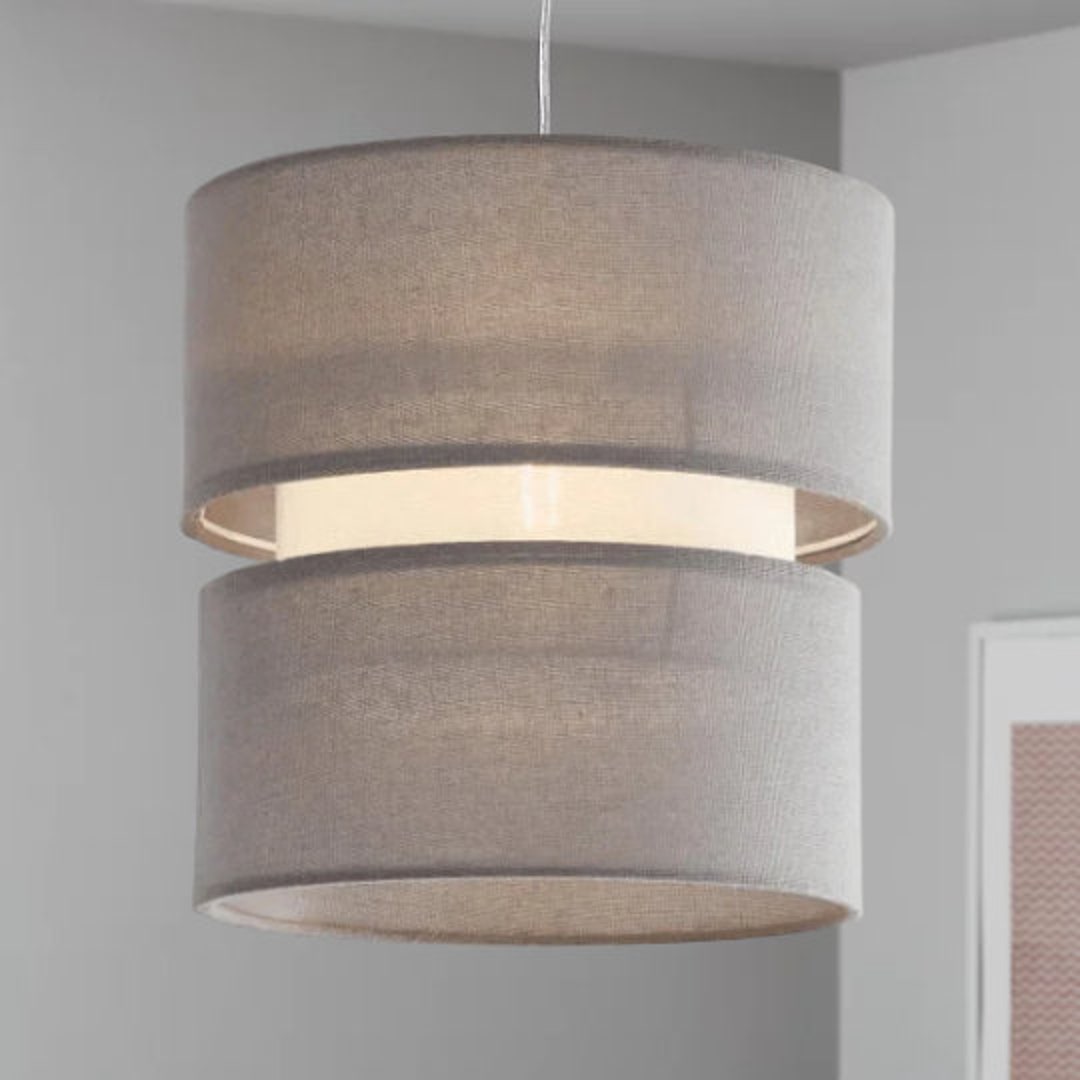 Dove Grey Two Tier Pendant Light Shade - Etsy