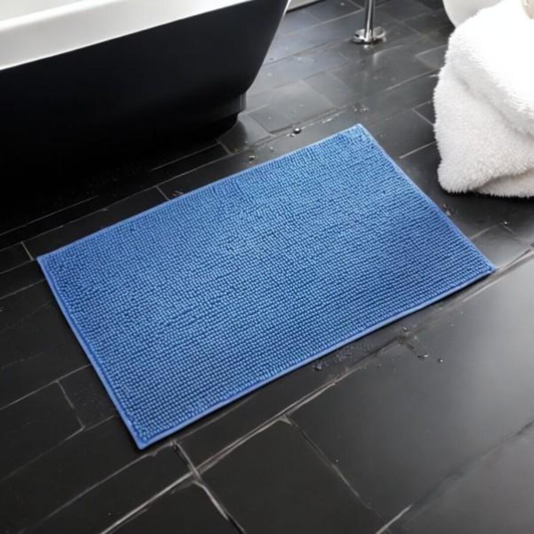 Cornflower Blue Noodle Bath Mat 100% Soft Polyester - Etsy