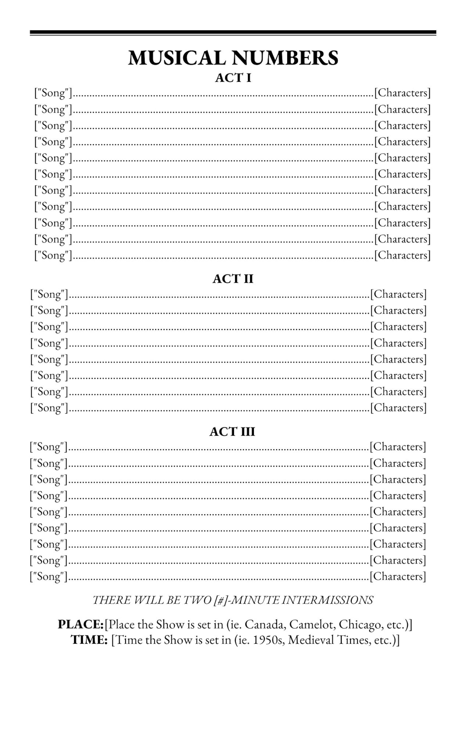 Professional Playbill Template - Etsy