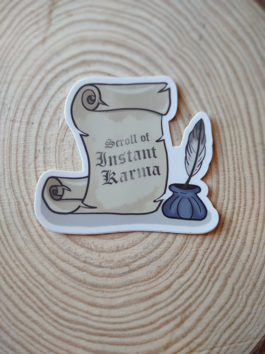 Dnd Spell Scrolls Instant Karma Sticker Art - Etsy
