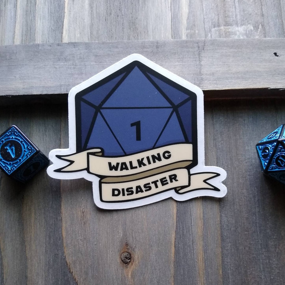 Dnd Dice D20 Sticker Walking Disaster - Etsy