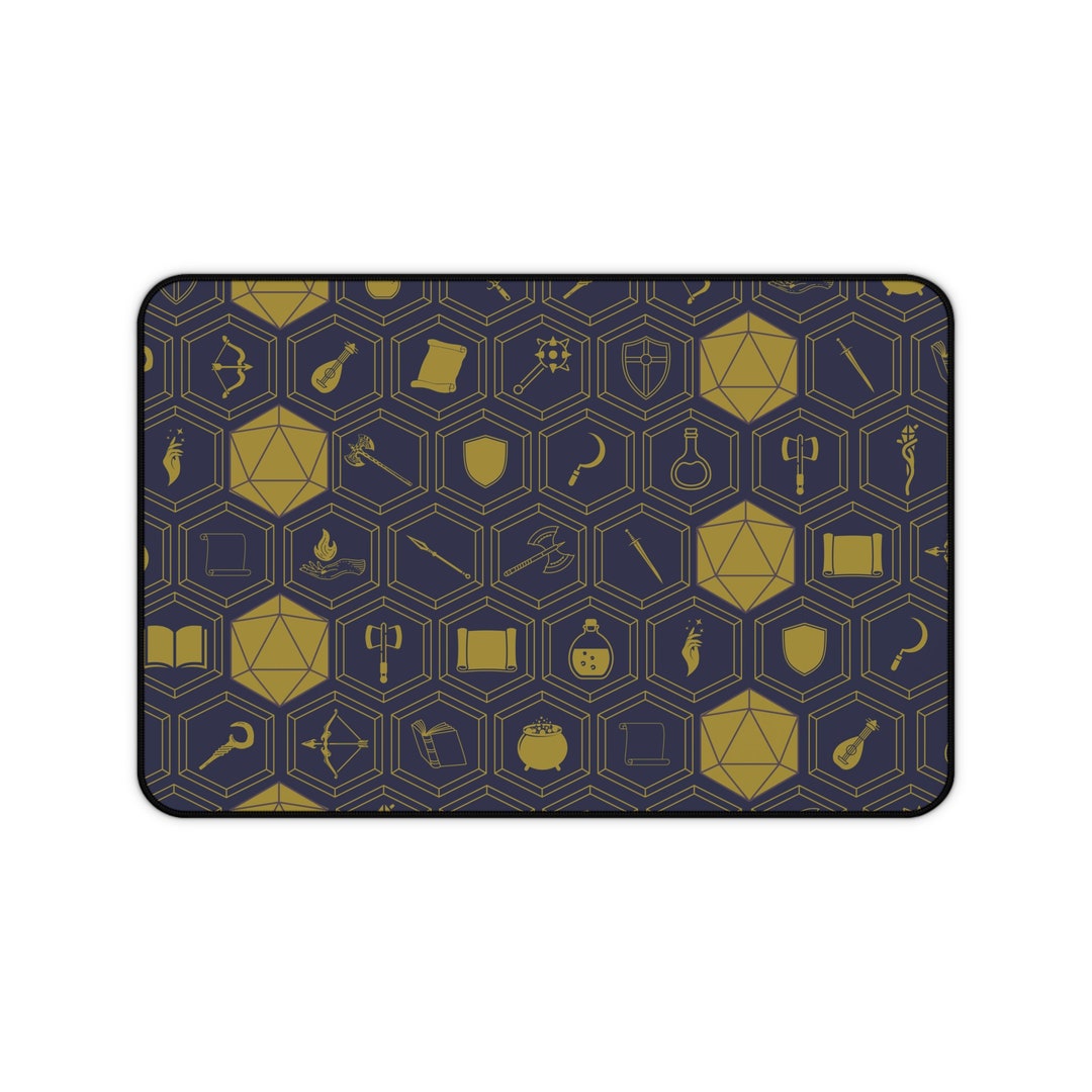 Dnd Gaming Pattern Desk Mat - Etsy