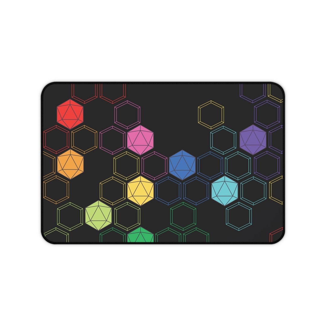 Rainbow Dice Dnd Gaming Pattern Desk Mat - Etsy