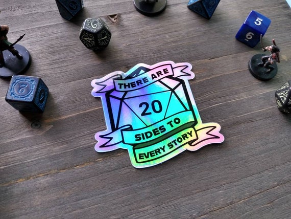Dnd Dice Sticker 20 Sides to Every Story - Etsy