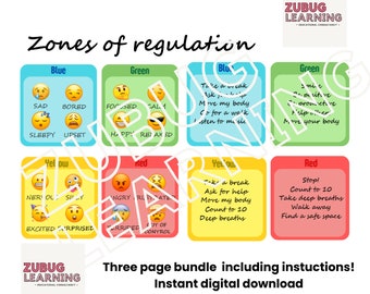 My Zones of Regulation Cards Educational SEN Resource Autism, ADHD and ...