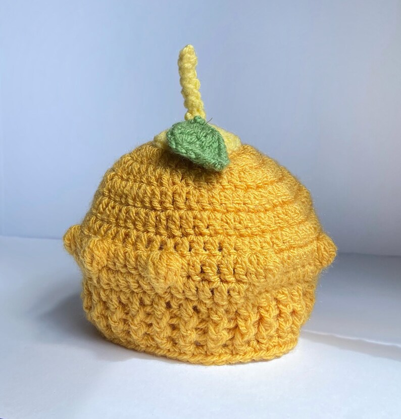Baby Lemon Hat, Crochet Baby Hat, Cute Fruit Beanie, Lemon Beanie, Hand ...