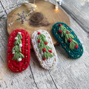 Cute Christmas Crochet Hair Clips, Festive Wreath, Tree, Snowflakes ...