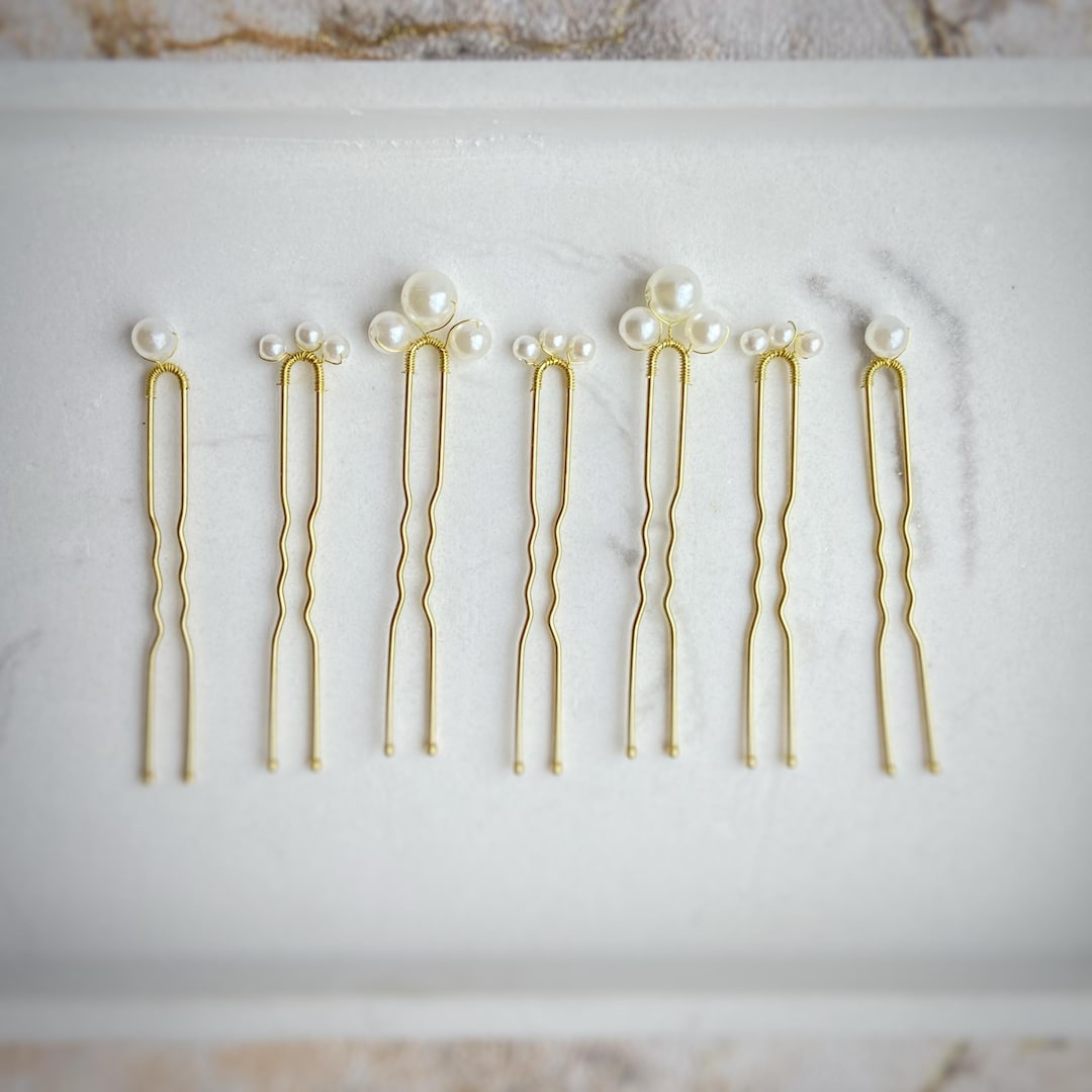 Set of 8 Pearl Bridal Pins, Wedding Hair, Bridal Hair Updo Pins With ...