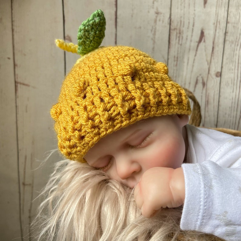 Baby Adorable Lemon Hat, Crochet Baby Hat, Cute Fruit Baby Beanie ...