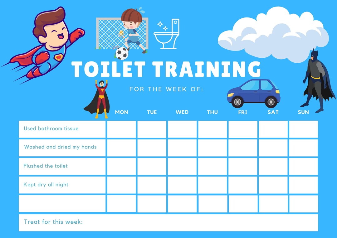 Potty Training Boy Heroe Football Soccer Batman Superman Toilettraining ...