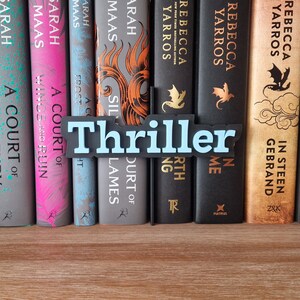 Thriller Bookshelf Peek Out Sign - Bookshelf Decoration - Library Book ...