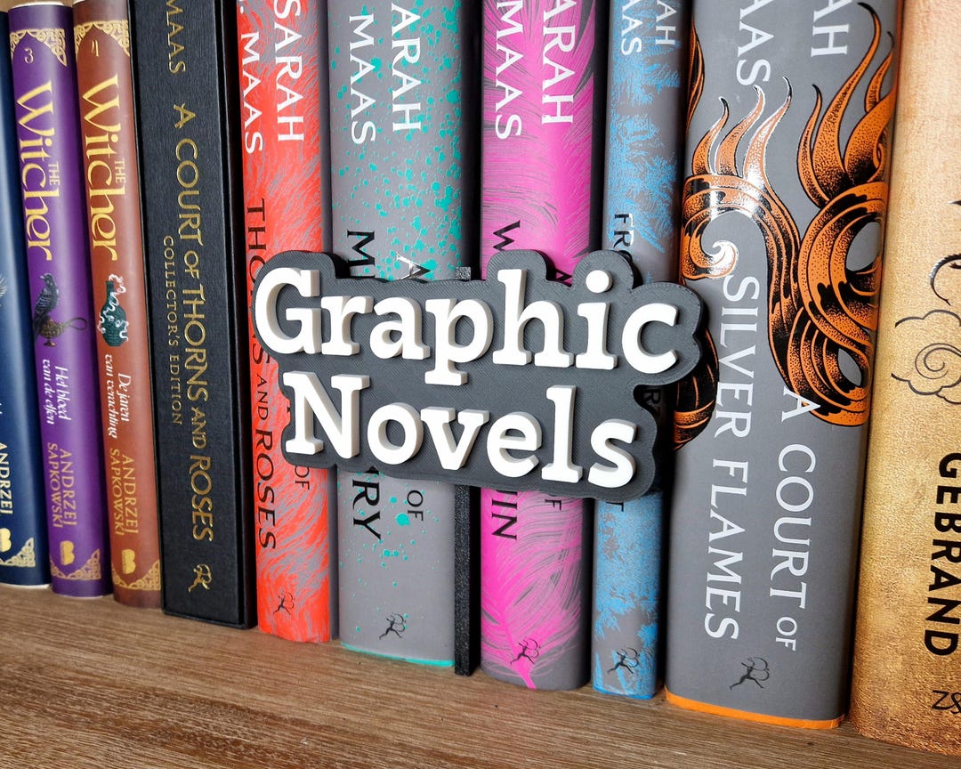 Graphic Novel Bookshelf Peek Out Sign - Bookshelf Romantic Decoration ...
