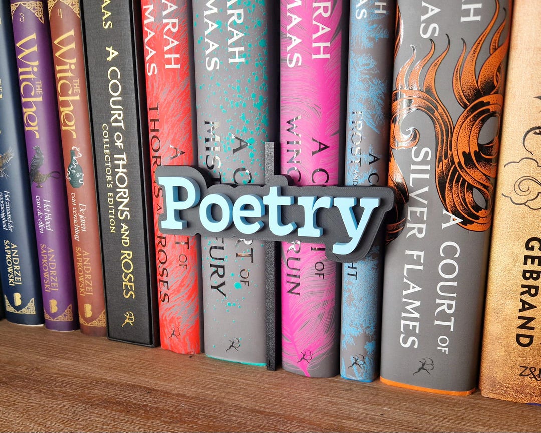 Poetry Bookshelf Peek Out Sign - Bookshelf Decoration - Library Book ...