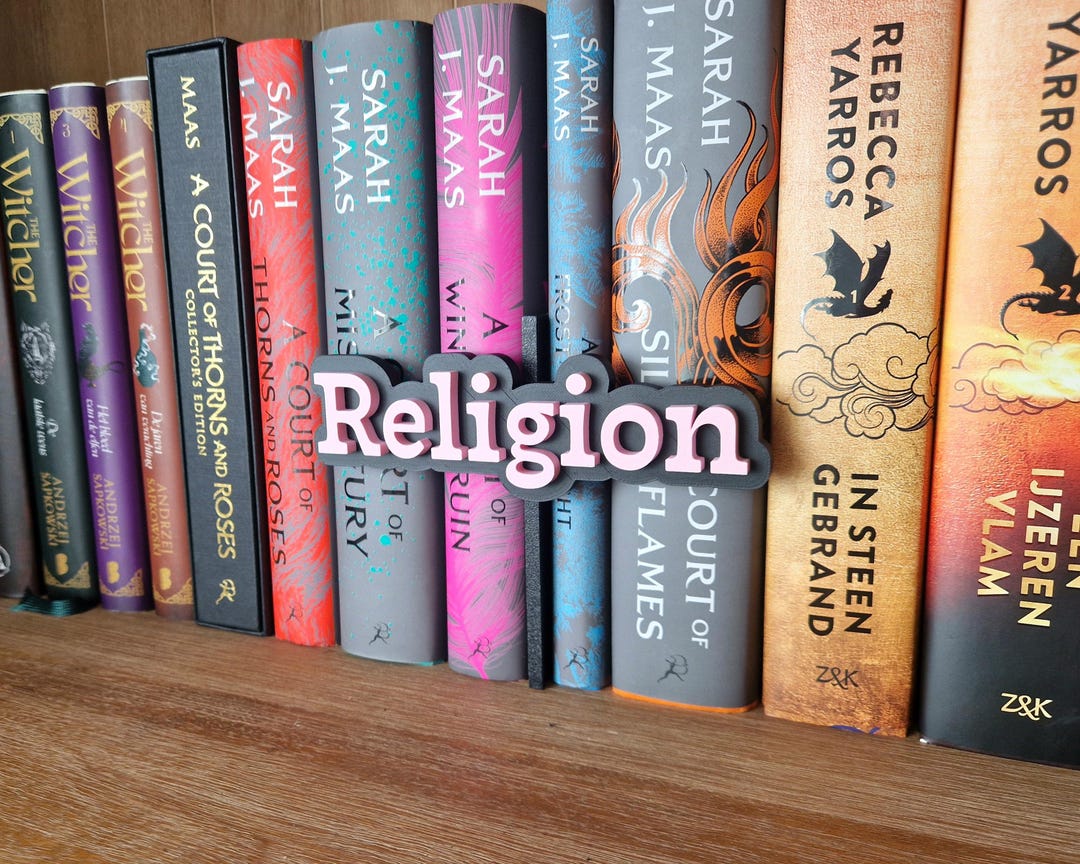 Religion Books Bookshelf Peek Out Sign - Bookshelf Decoration - Library ...