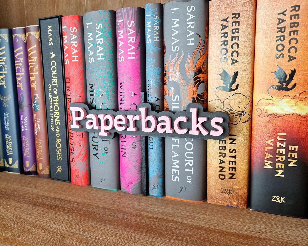 Paperbacks Bookshelf Peek Out Sign - Bookshelf Decoration - Library ...