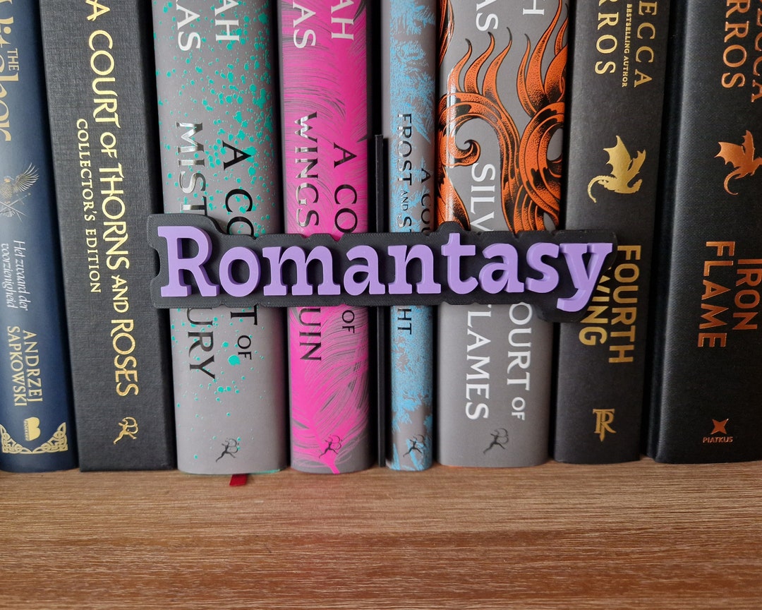 Romantasy Bookshelf Peek Out Sign - Bookshelf Decoration - Library Book ...