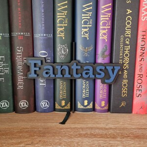 Fantasy Bookshelf Peek Out Sign - Bookshelf Decoration - Library Book ...