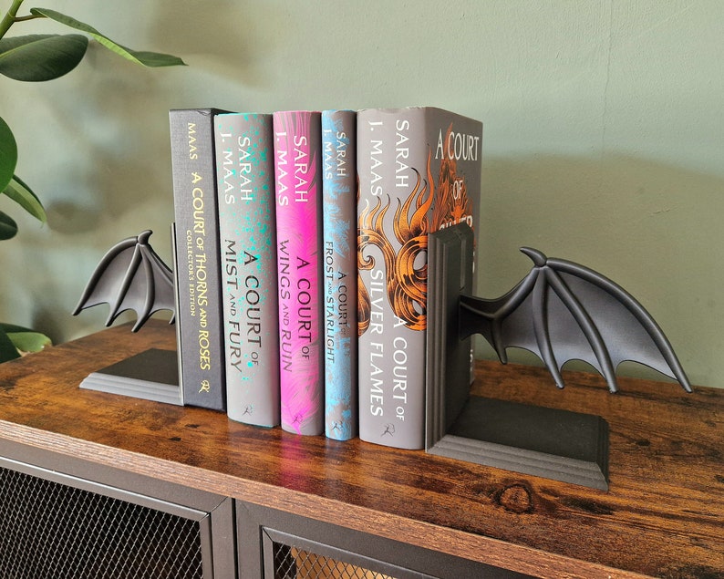 Bat Wings Bookends - Bookshelf Decoration - Library Bookstands ...