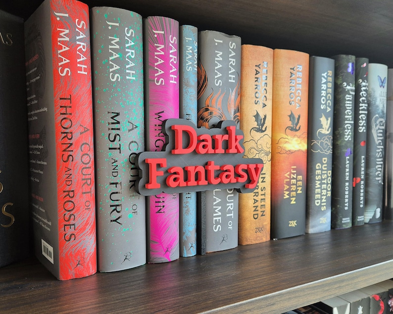 Dark Fantasy Bookshelf Peek Out Sign - Bookshelf Decoration - Library ...