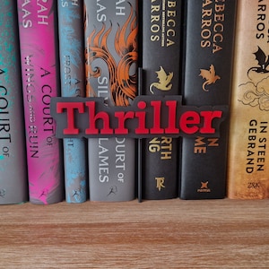 Thriller Bookshelf Peek Out Sign - Bookshelf Decoration - Library Book ...
