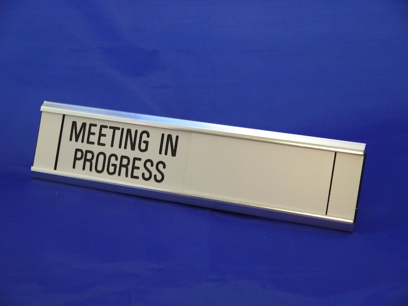 Sliding Sign - Meeting in Progress (or Your Wording) - Etsy