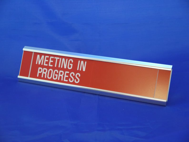Sliding Sign - Meeting in Progress (or Your Wording) - Etsy