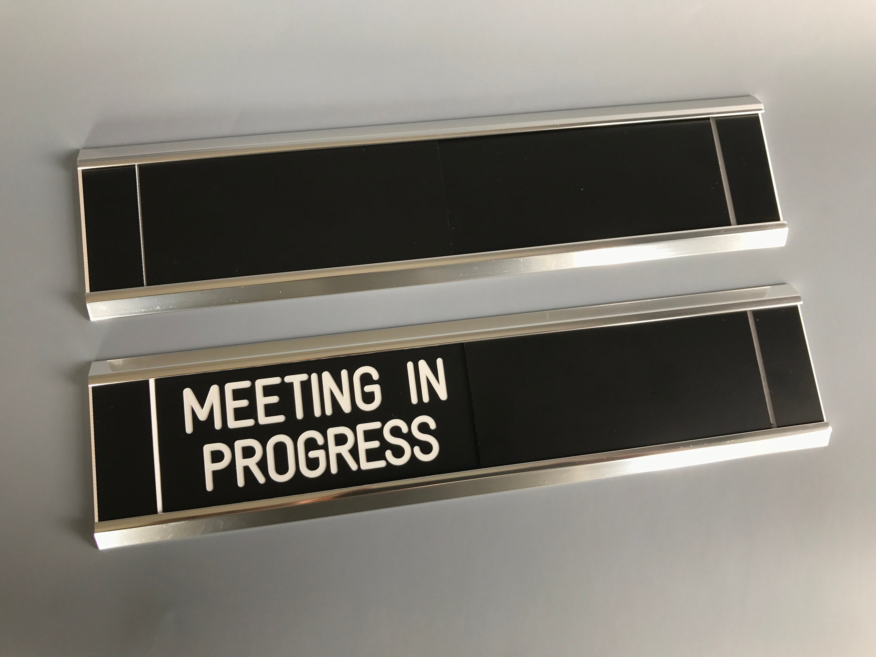 Meeting In Progress Sliding Sign
