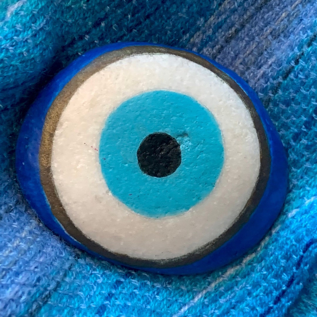 MATI Hand Painted Artist Sea Stone Greek Mati Design - Etsy