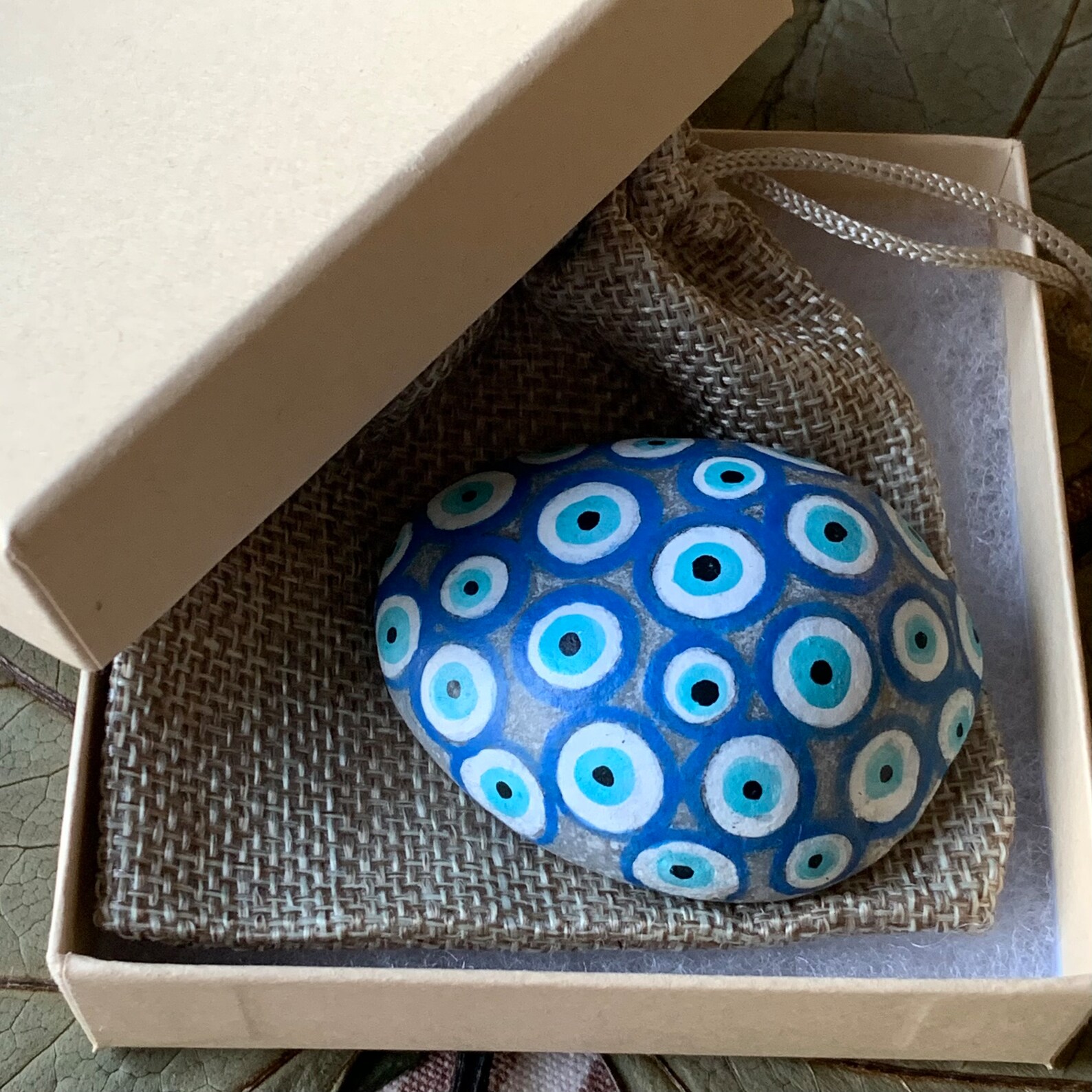 Multi Mati - Hand Painted Artist Sea Stone Greek Mati Design - Etsy