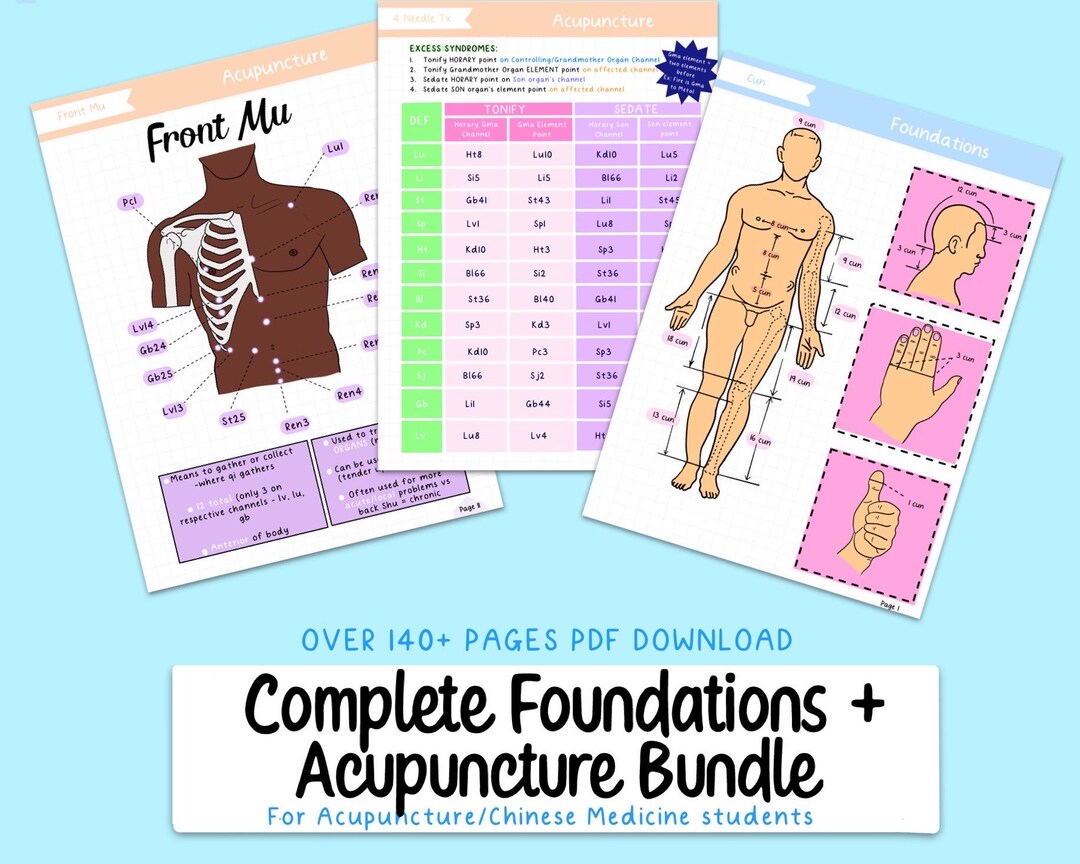 Acupuncture AND Foundations Study Guide Bundle for Acupuncture/chinese ...