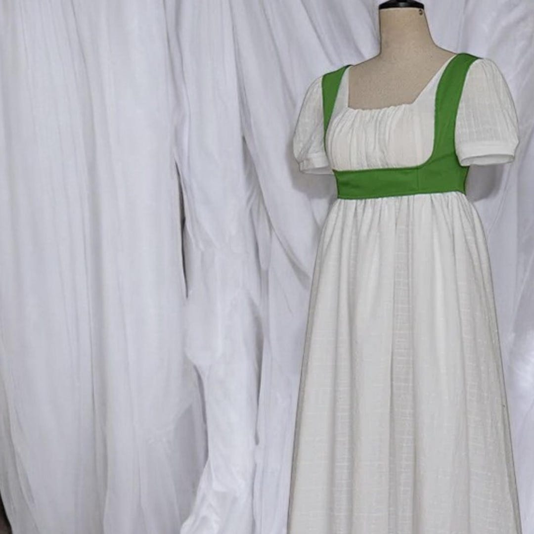 Elegant Regency Era Dress With Empire Waist, Perfect Historical Costume ...