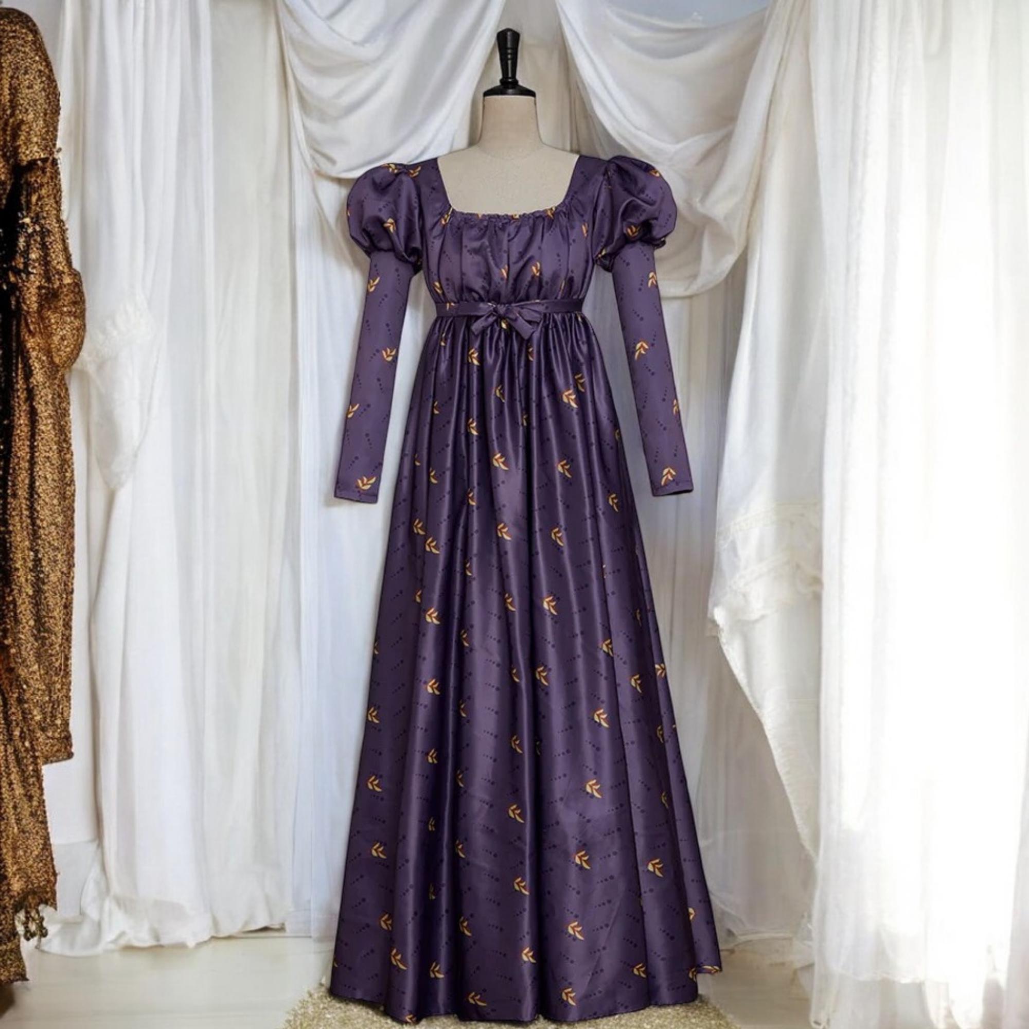 Elegant Regency Ball Gown Floral Maxi Dress With Empire Waist, Perfect ...