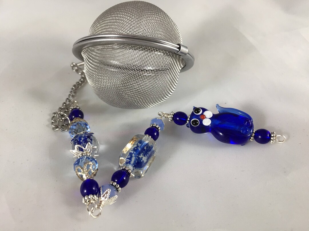 Beaded Tea Infuser, Cat Themed, Tea Infuser, Stainless Metal Loose Tea ...