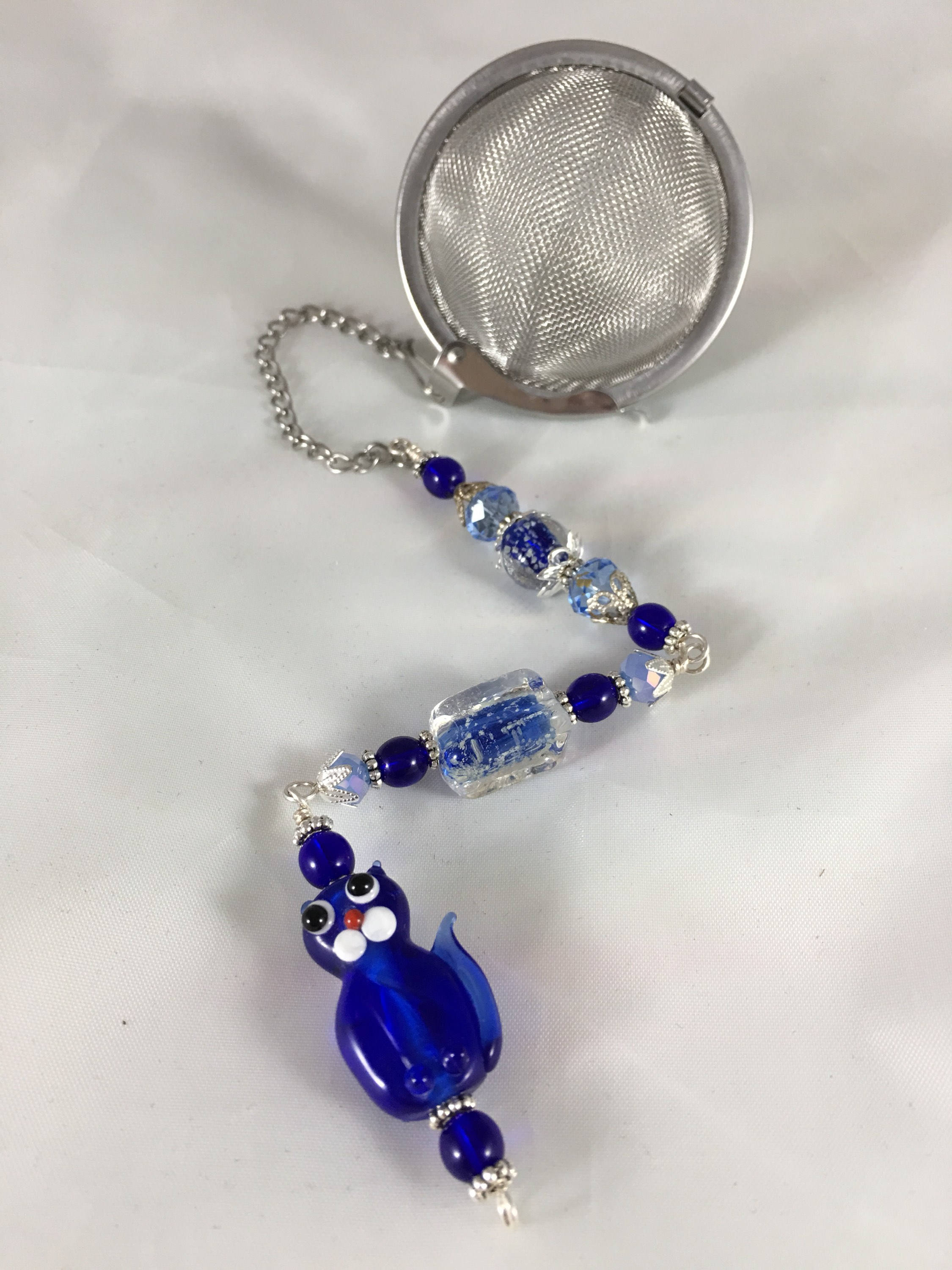 Beaded Tea Infuser, Cat Themed, Tea Infuser, Stainless Metal Loose Tea ...
